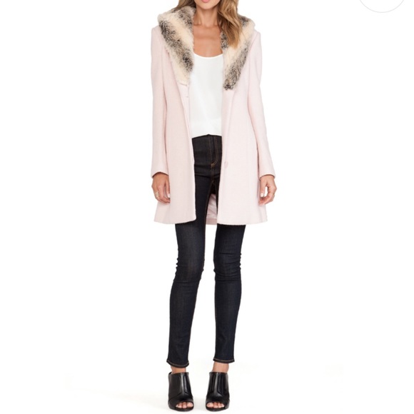 Bardot | Jackets & Coats | Bardot Veronica Faux Fur Coat In Blush ...